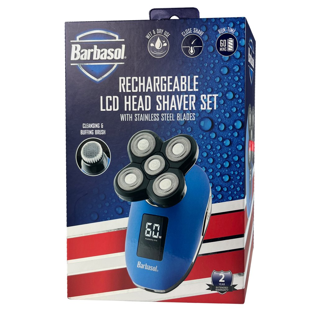 Barbasol Rechargeable LCD Head Shaver Set — Salonshop Online