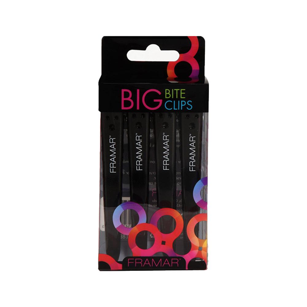 Framar Black Big Bite Clips - 4pc — Salonshop Online