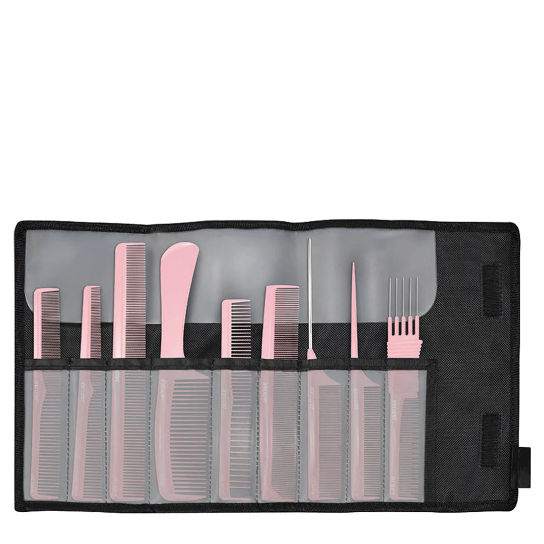 Jaguar Ionic 9 Piece Comb Set With Case Rose — Salonshop Online